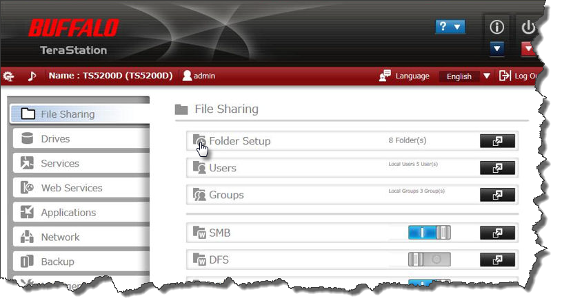 Creating volumes on your Buffalo NAS